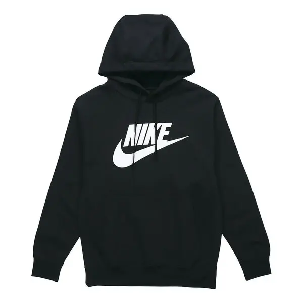 Nike Club Fleece Printed Hoodie - Black
