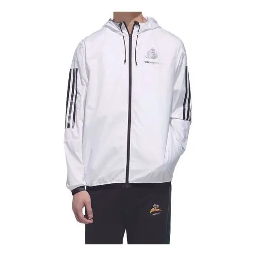 Adidas Neo Hooded Long Sleeve Jacket - White/black