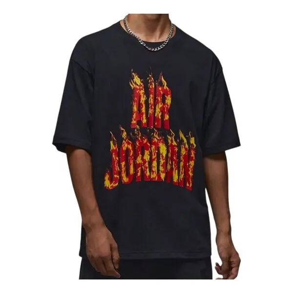 JORDAN Flames T-shirt - Black