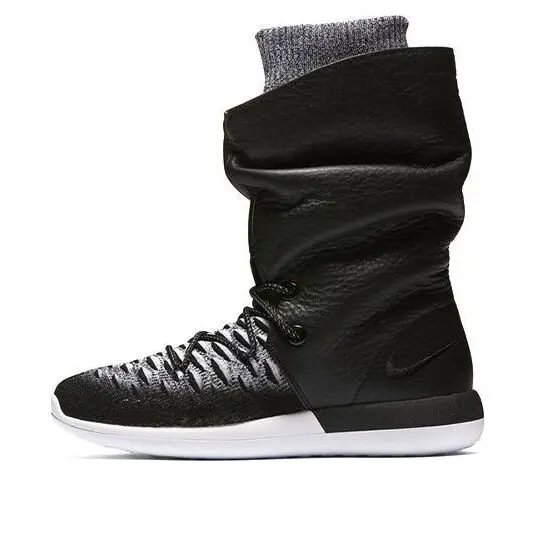 Nike Roshe 2 Flyknit High Top Sneakers - Black/white-metallic Gold