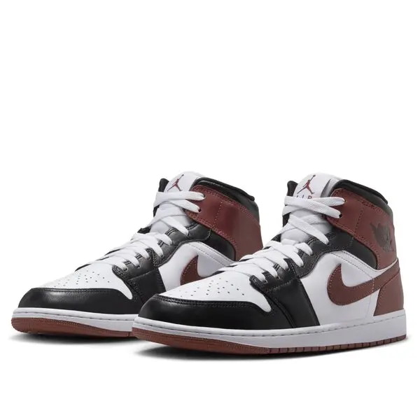 JORDAN 1 Mid Sneakers - White/black/red