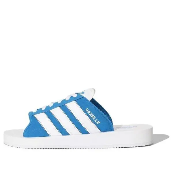 Adidas Gazelle Beach Slides - White/blue