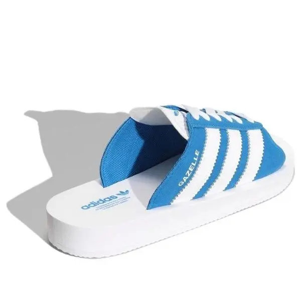 Adidas Gazelle Beach Slides - White/blue