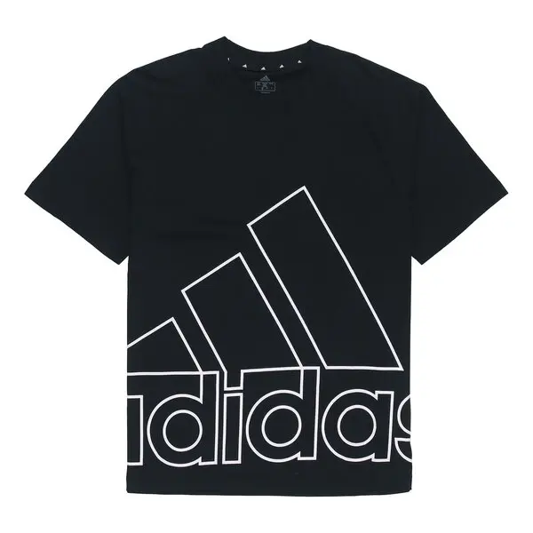 Adidas U Big Logo T Printing Round-neck - Black