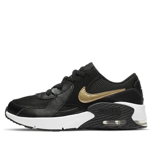 Nike Max Excee Casual Low Top Sneakers - Black/gold/white