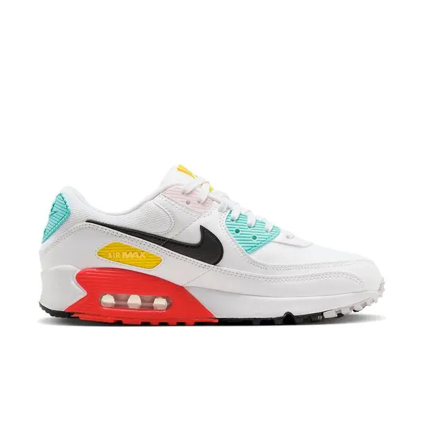 Nike Max 90 "spring Multi-color" Sneakers - White/pink Foam/bright Crimson