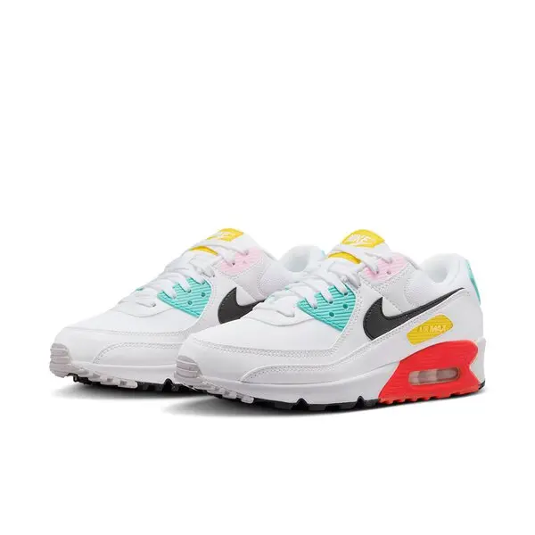 Nike Max 90 "spring Multi-color" Sneakers - White/pink Foam/bright Crimson