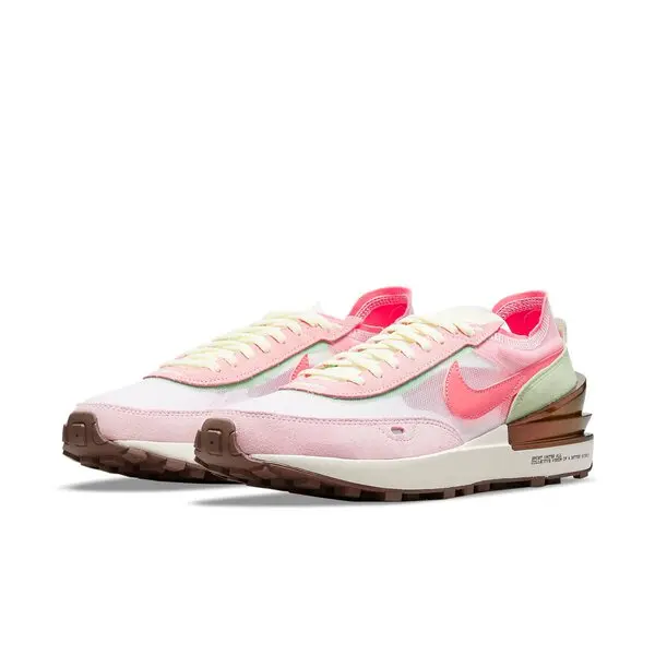 Nike Waffle One "rawdacious" Sneakers - Pink/green/brown