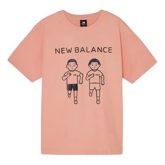 NEW BALANCE X Noritake Crossover Funny Pattern Round Neck Short Sleeve Couple Style - Pink