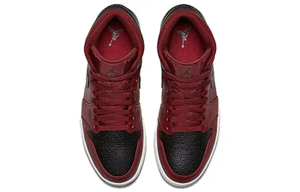JORDAN 1 Mid Reverse Banned Sneakers - Team Red/black-summit White