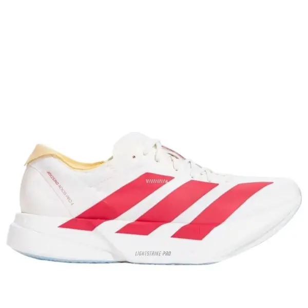Adidas Adizero Adios Pro 4 Sneakers - Off White/lucid Red/clear Sky
