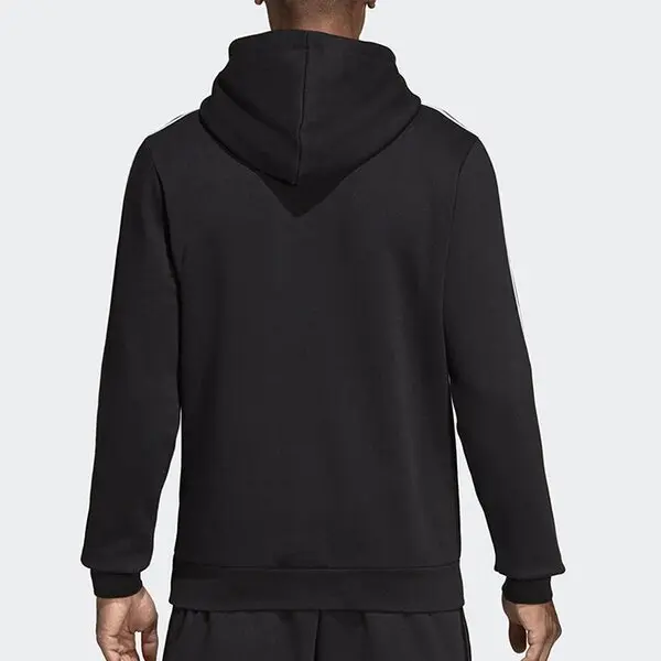 Adidas Velour Hoodie With Logo And Three-stripes Detail