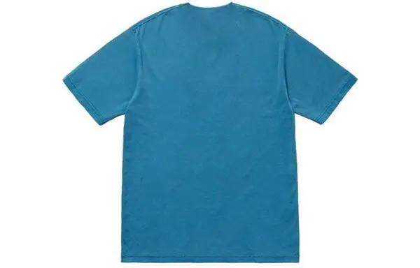 Supreme Ss18 Overdyed Pocket Tee Washed Logo Tee - Dark Blue