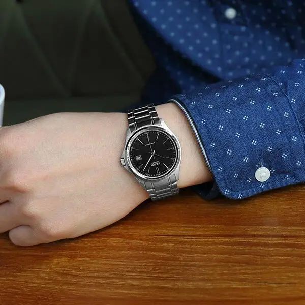 Casio Stainless Steel Analog Watch With Black Dial