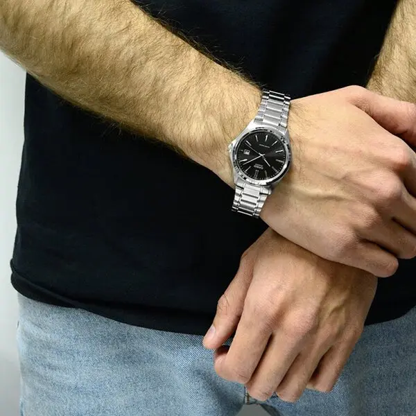 Casio Stainless Steel Analog Watch With Black Dial