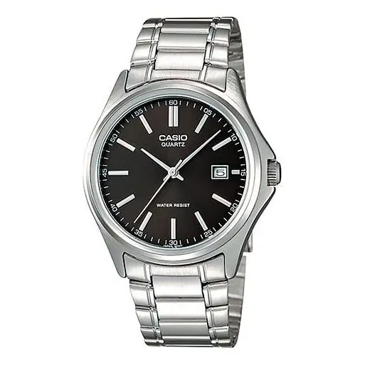 Casio Stainless Steel Analog Watch With Black Dial - Blacksilver