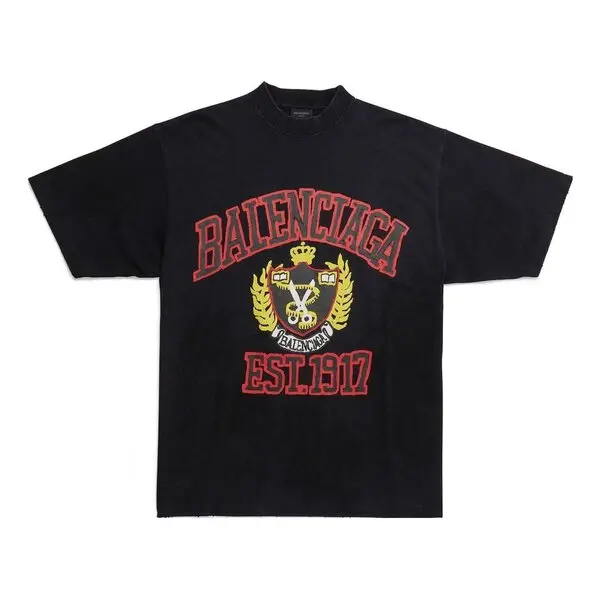Balenciaga Est. 1917 Crest Logo T-shirt - Black