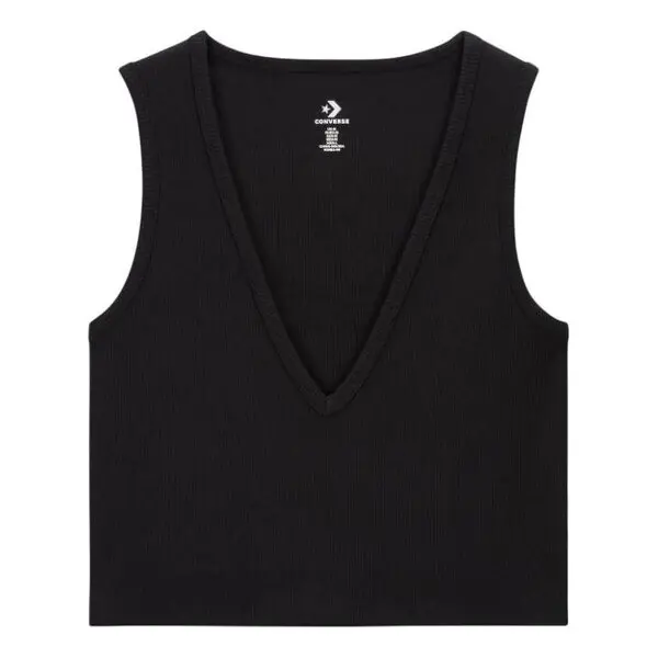 CONVERSE X Martine Ali Ribbed V-neck Tank - Black