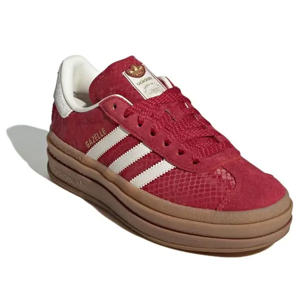 Adidas Gazelle Bold "year Of The Snake" Sneakers - Active Maroon/cream White/gold Metallic