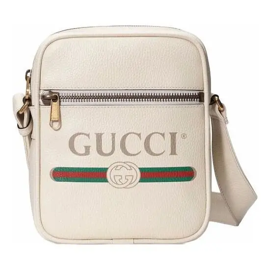 Gucci Printed Messenger Bag - White