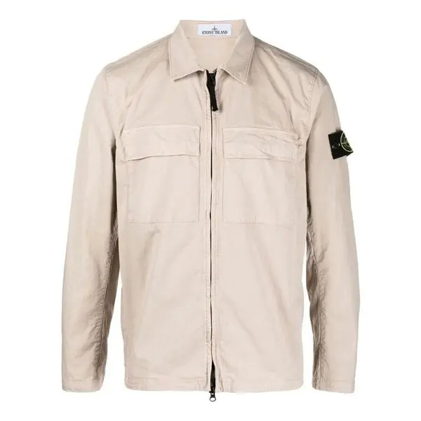 Stone Island Zip Overshirt - Dove Grey