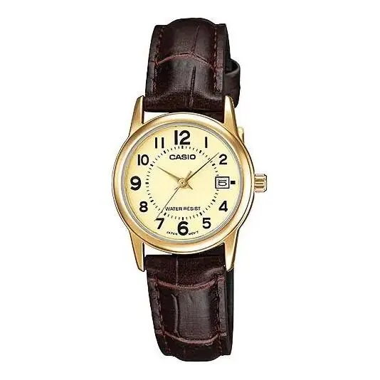 Casio Quartz Leather Strap Watch - Default Colorway
