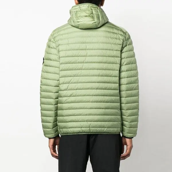 Stone Island Logo Patch Zip-up Down Jacket