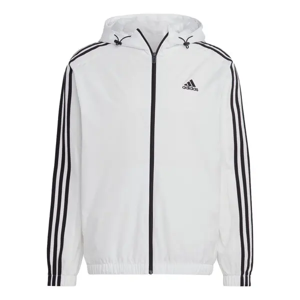 Adidas Essentials 3-stripes Woven Windbreaker - White/black
