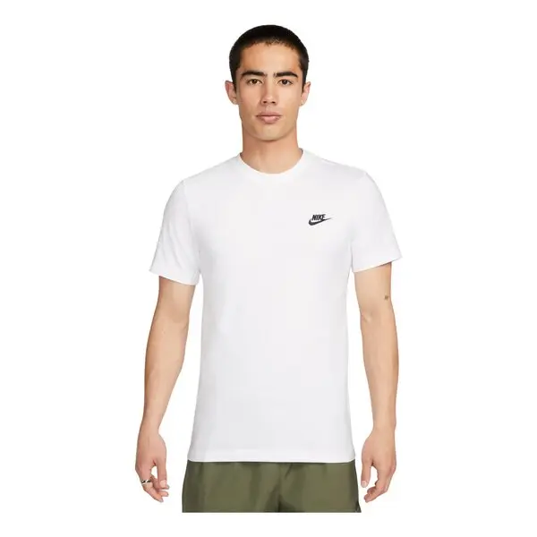 Nike Embroidered Crew-neck Short Sleeve - White