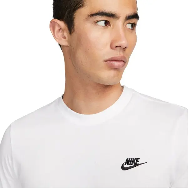 Nike Embroidered Crew-neck Short Sleeve T-shirt - White