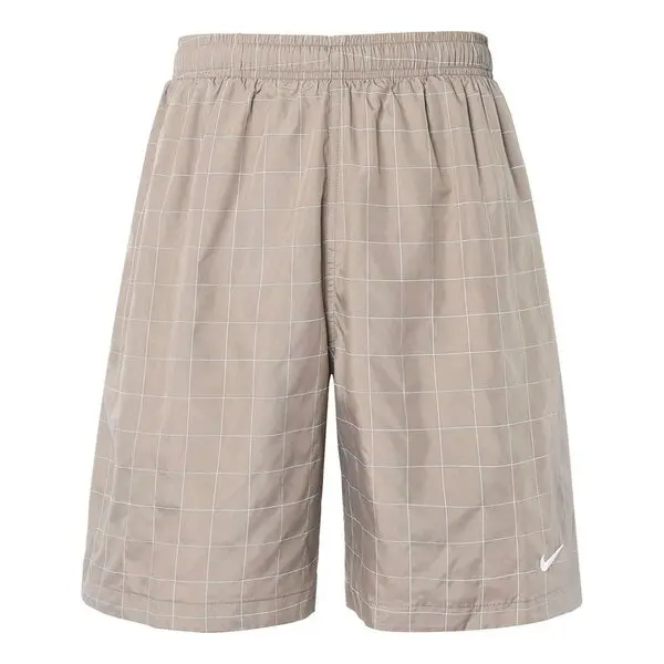 Nike Reflective Loose Plaid Sports Shorts Gray - Grey