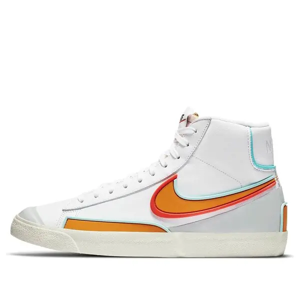 Nike Blazer Mid '77 Infinite High Top Sneakers - White/yellow/blue