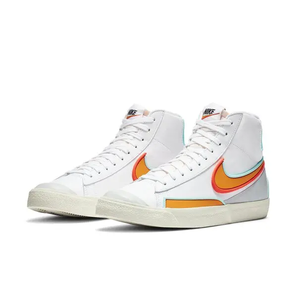 Nike Blazer Mid '77 Infinite High Top Sneakers - White/yellow/blue