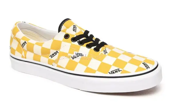VANS Era Big Check Low Top Sneakers - Yellow/white