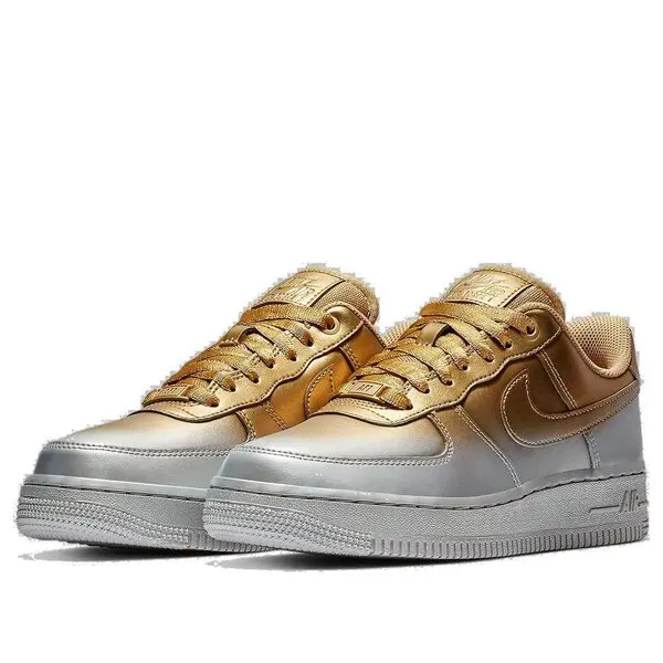 Nike Force 1 Low Athletic Sneakers - Goldsilver