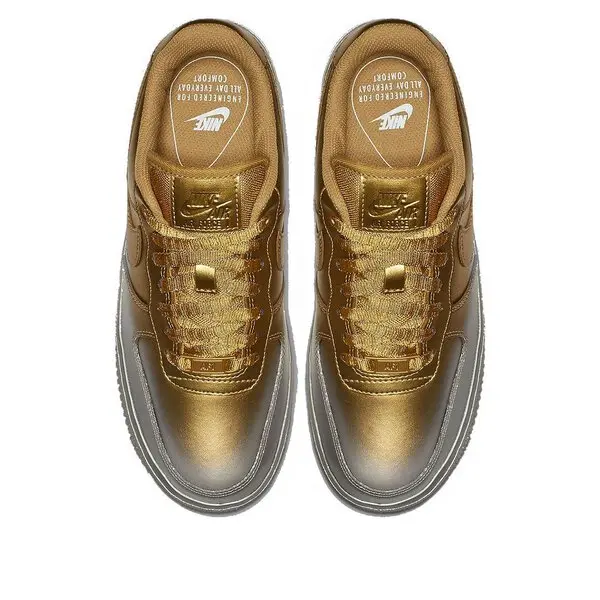Nike Force 1 Low Athletic Sneakers - Goldsilver