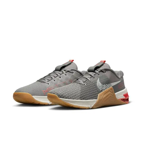 Nike Metcon Athletic Sneakers - Flat Pewter/gum Medium Brown/light Crimson