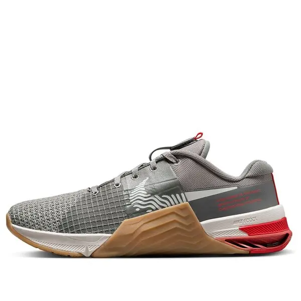 Nike Metcon Athletic Sneakers - Flat Pewter/gum Medium Brown/light Crimson