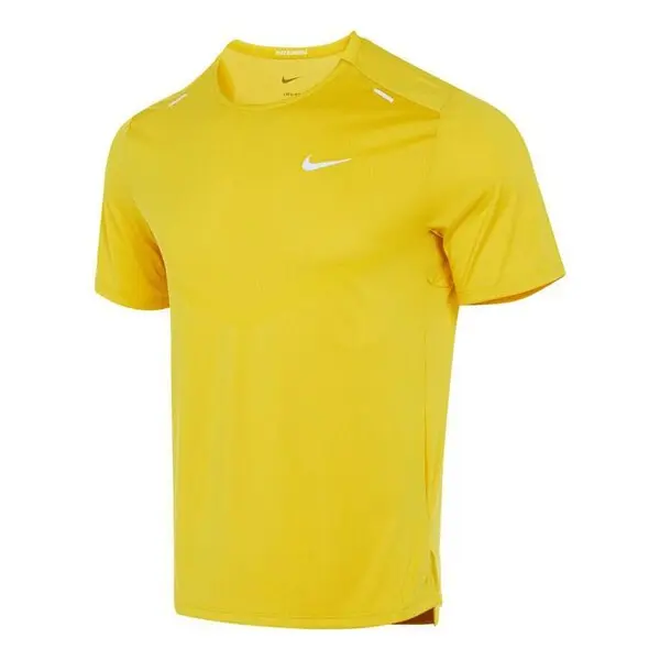 Nike Rise 365 Dri-fit Short-sleeve Running Top - Yellow
