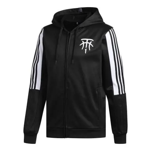 Adidas Tmac Fleece Lined Basketball Hooded Jacket - Black