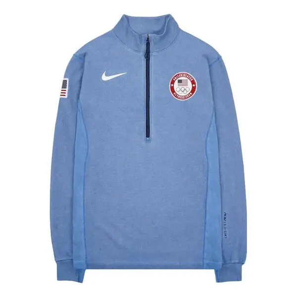 Nike Dri-fit Adv Team Usa Olympics 1/2 Zip Top - Blue/multi-color