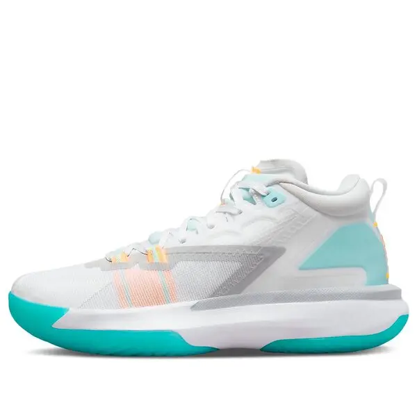 JORDAN Air Zion 1 High Top Sneakers - White/teal Orange
