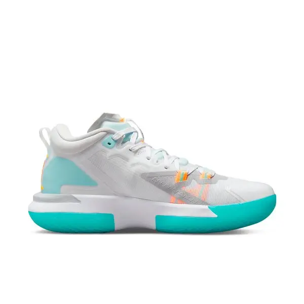 JORDAN Air Zion 1 High Top Sneakers - White/teal Orange