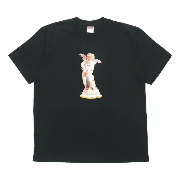 Supreme Cupid Tee Angel Printing Short Sleeve - Black