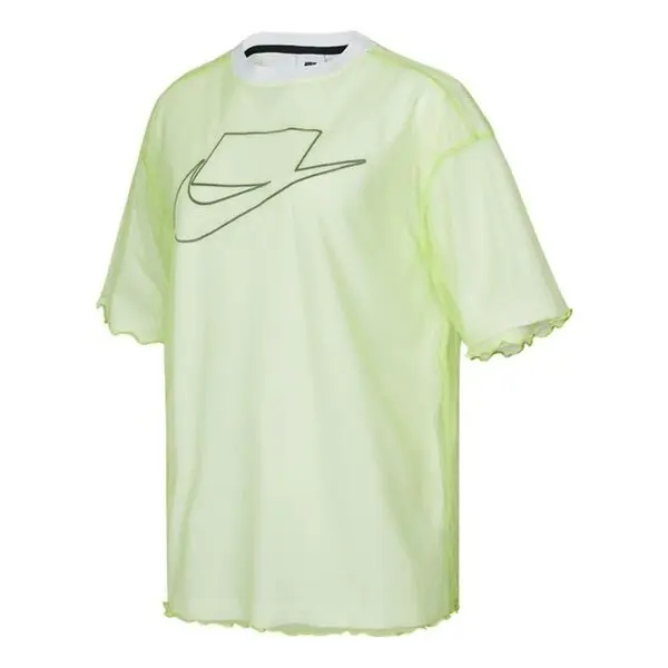 Nike As Tulle Ss Top Tee - Yellow