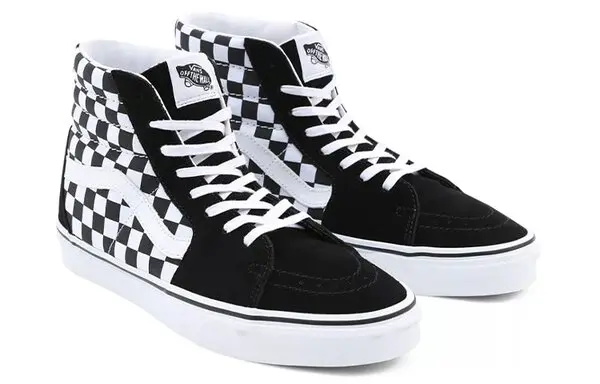 VANS Sk8-hi Checkerboard High Top Sneakers - Black
