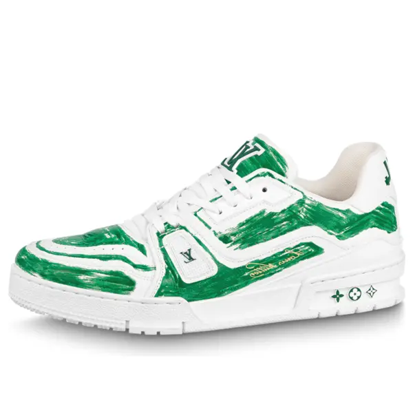 LOUIS VUITTON Trainer Sneakers 'white And Colored In Green - White/green