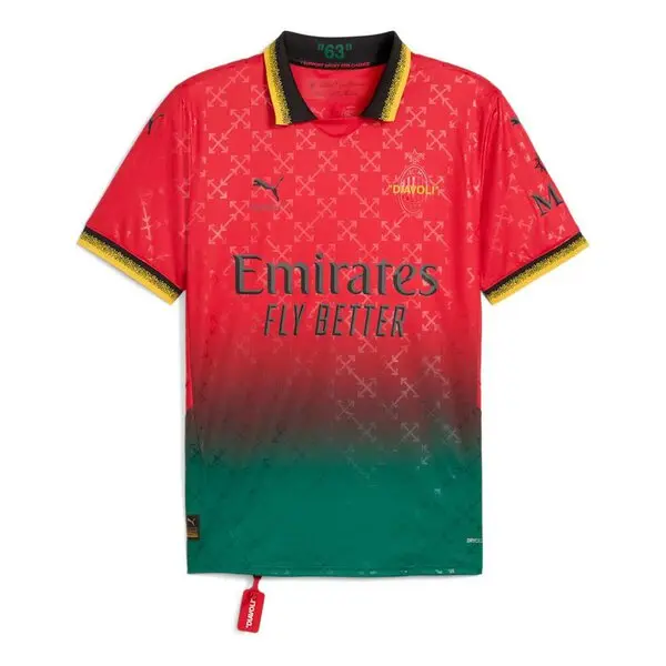 PUMA X Off White Ac Milan Replica Jersey - Red/green