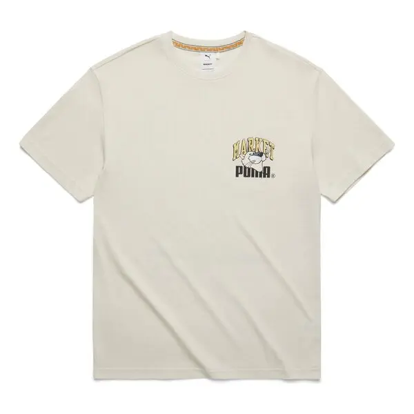 PUMA X Market Graphic Tee 'beige - Beige/black/yellow
