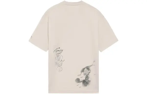 LI-NING X Disney Pinocchio Graphic T-shirt 'beige - Beige/black